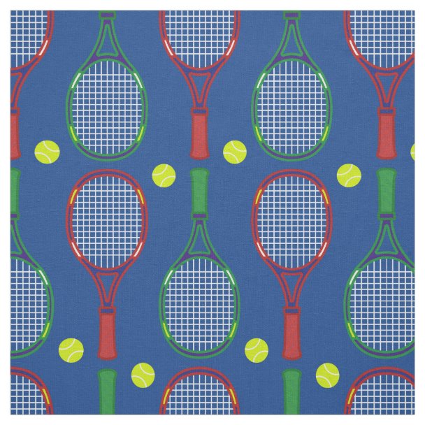 Tennis rackets and tennis courts fabric | Zazzle