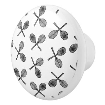 Tennis Rackets CUSTOM BACKGROUND COLOR Ceramic Knob | Zazzle