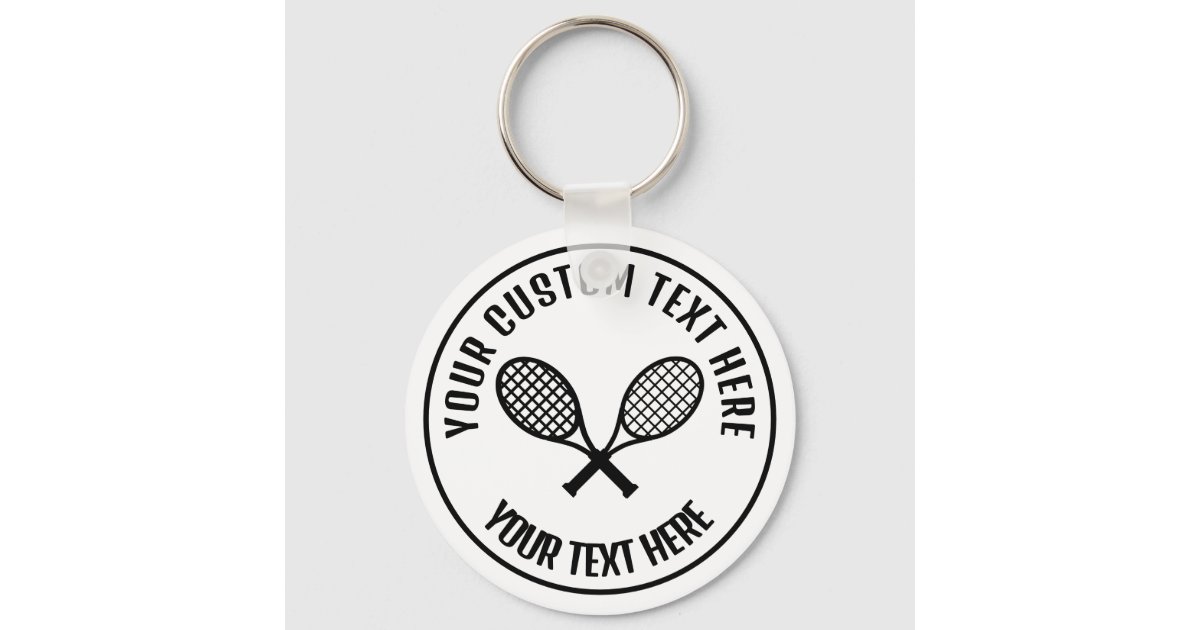 Tennis Rackets Icon Custom Keychain | Zazzle