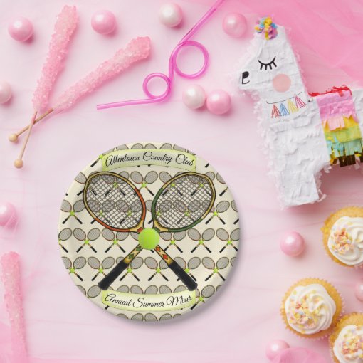 Tennis Rackets Paper Plates | Zazzle