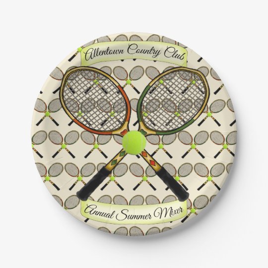 Tennis Rackets Paper Plates | Zazzle.com