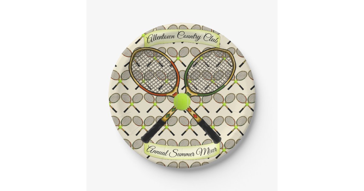 Tennis Rackets Paper Plates | Zazzle