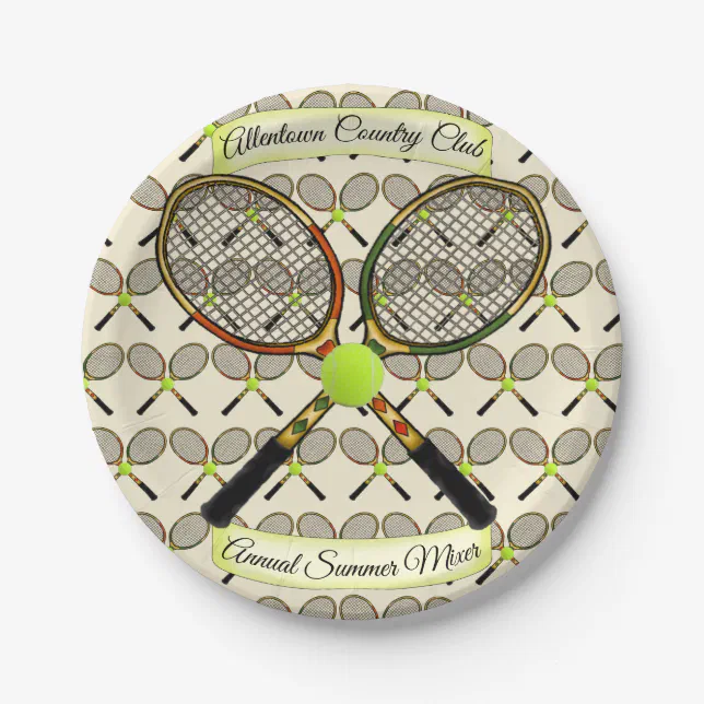 Tennis Rackets Paper Plates | Zazzle