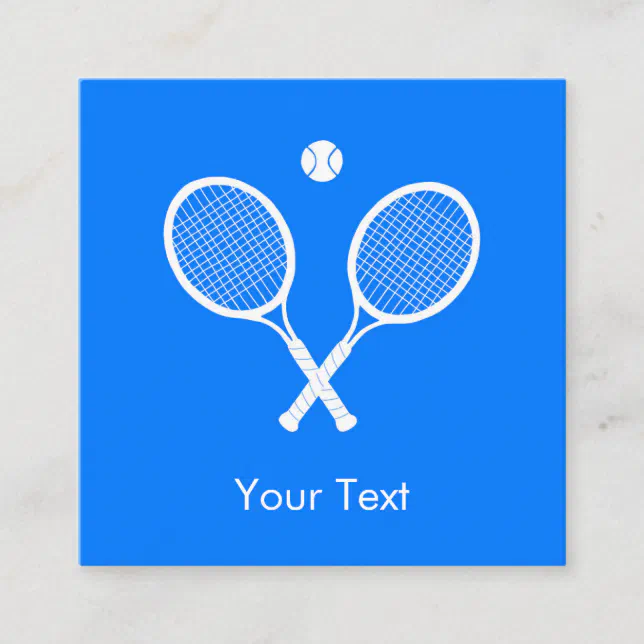 Tennis Rackets with Ball Ultramarine Blue Custom Enclosure Card | Zazzle