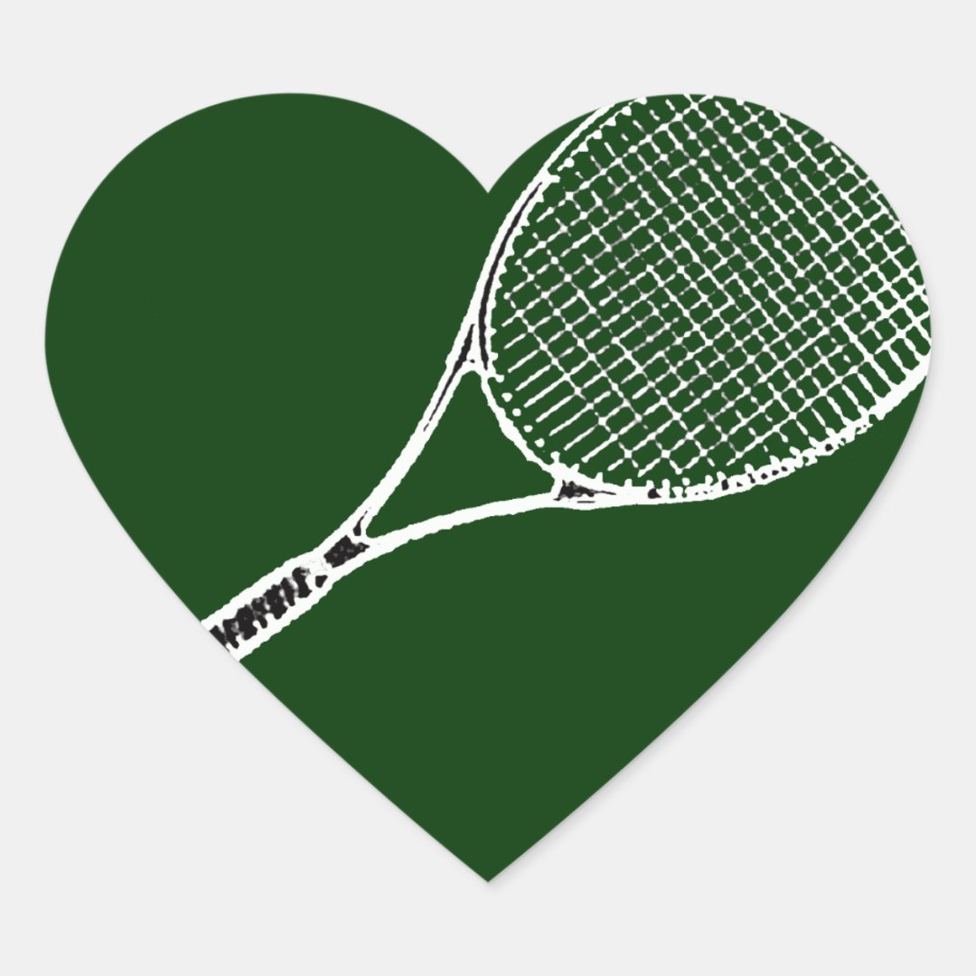 tennis racquet heart sticker | Zazzle