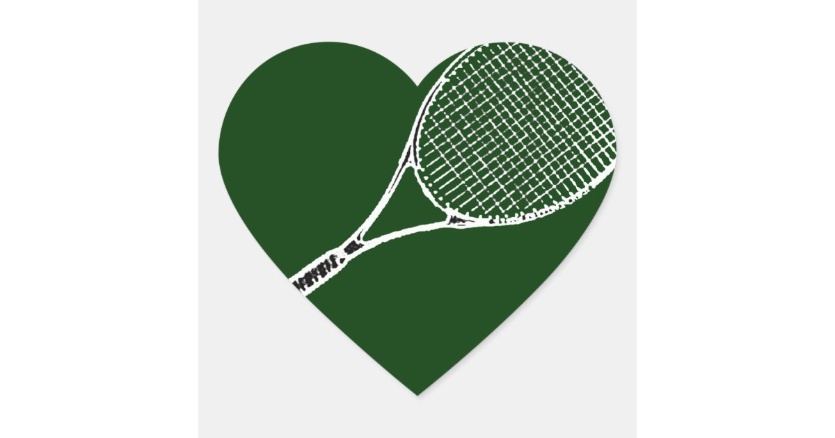 tennis racquet heart sticker | Zazzle