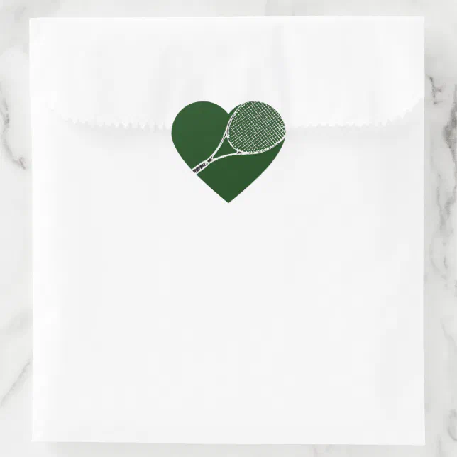 tennis racquet heart sticker | Zazzle
