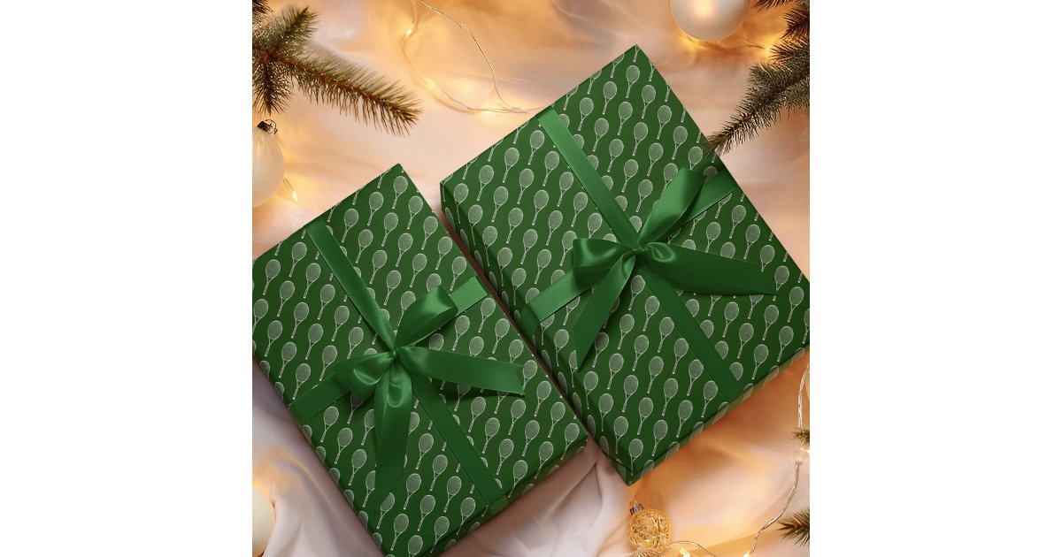 Tennis racquet wrapping paper | Zazzle