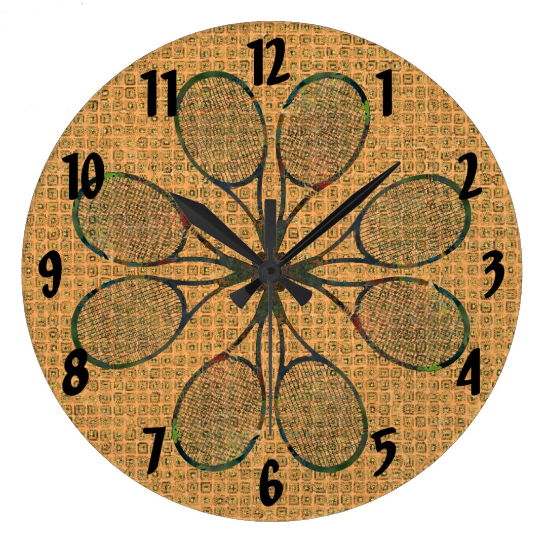 TENNIS RACQUETS Clock | Zazzle