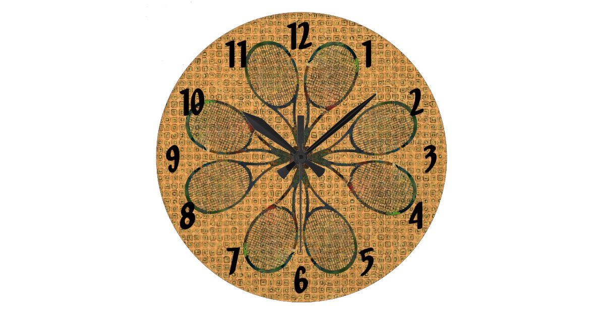 TENNIS RACQUETS Clock | Zazzle