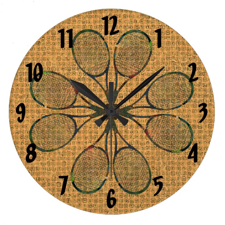 TENNIS RACQUETS Clock | Zazzle