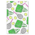 Tennis Racquets Pink Green Preppy Pattern Tissue Paper | Zazzle