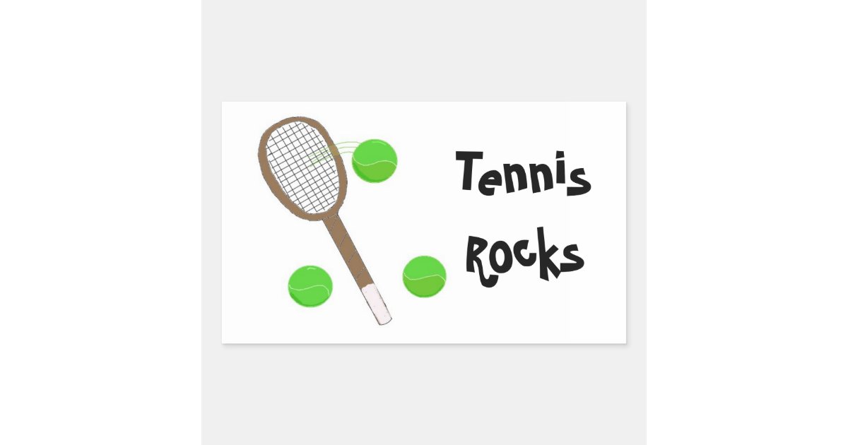 Tennis Rocks Rectangular Sticker | Zazzle