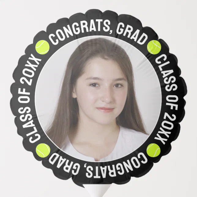 Tennis Senior Congrats Custom Graduation Photo Balloon | Zazzle