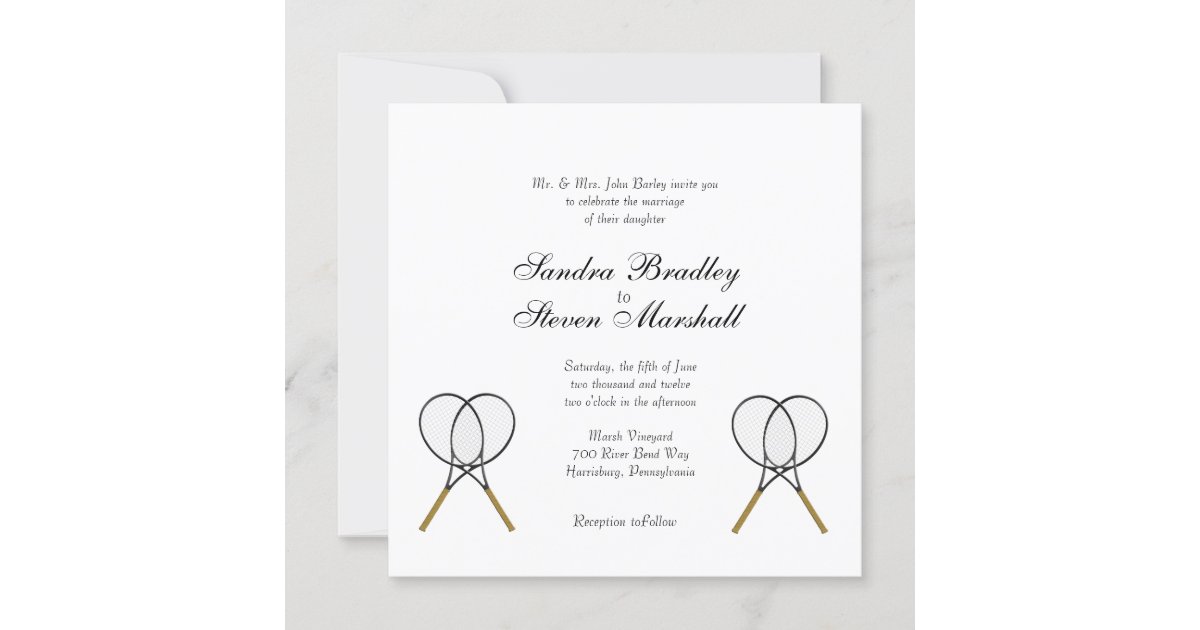 Tennis Sport Theme Wedding Invitations | Zazzle