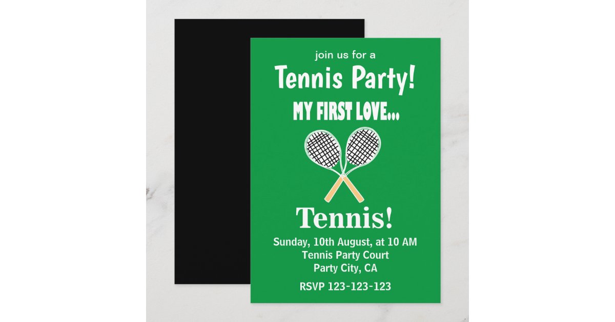 Tennis Sports Tennis Party Invitation | Zazzle