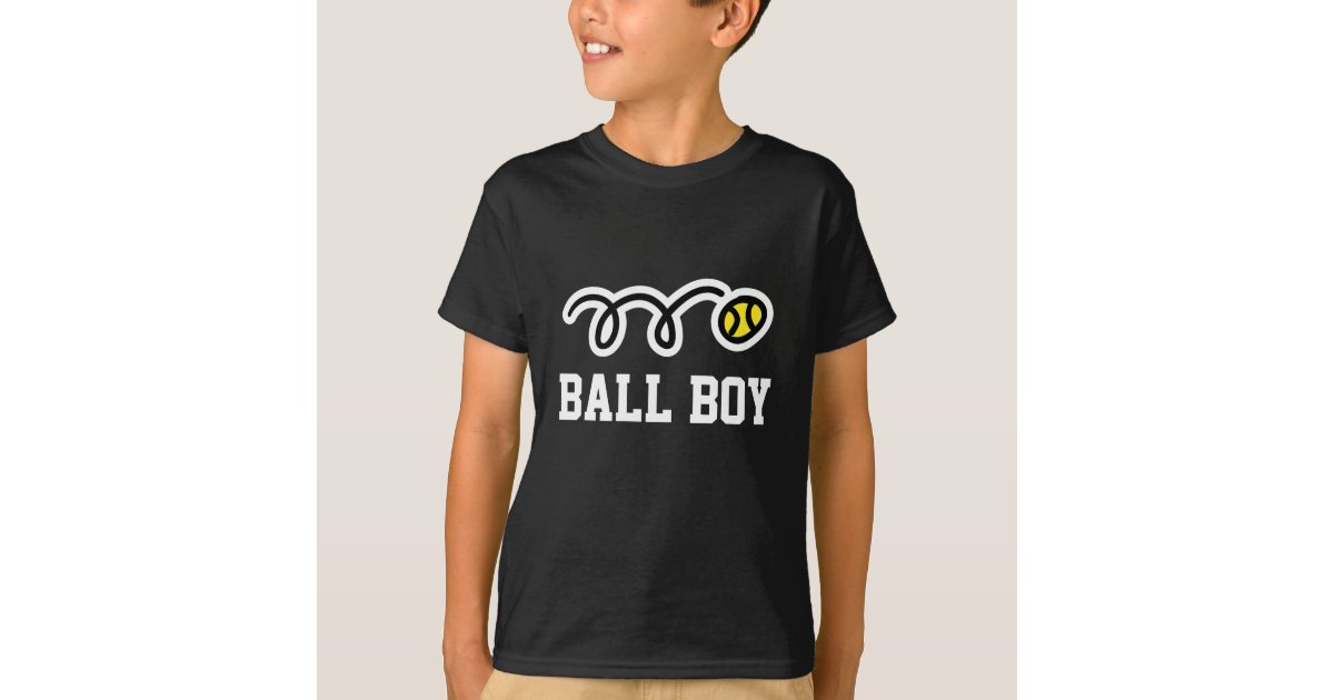 Tennis t-shirt with funny design saying Ball Boy | Zazzle