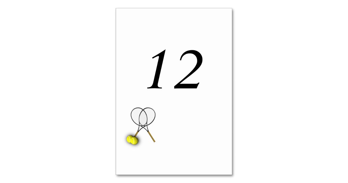 Tennis Theme Table Number Placecards | Zazzle
