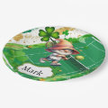 Tennis themed for St. Patrick's Day Paper Plates | Zazzle