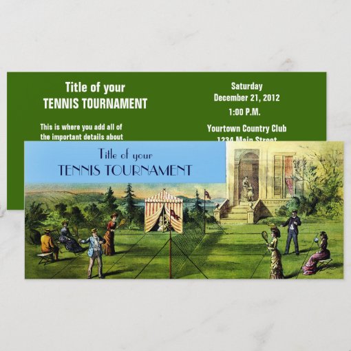 TENNIS Tournament or Tennis Match Invitations | Zazzle
