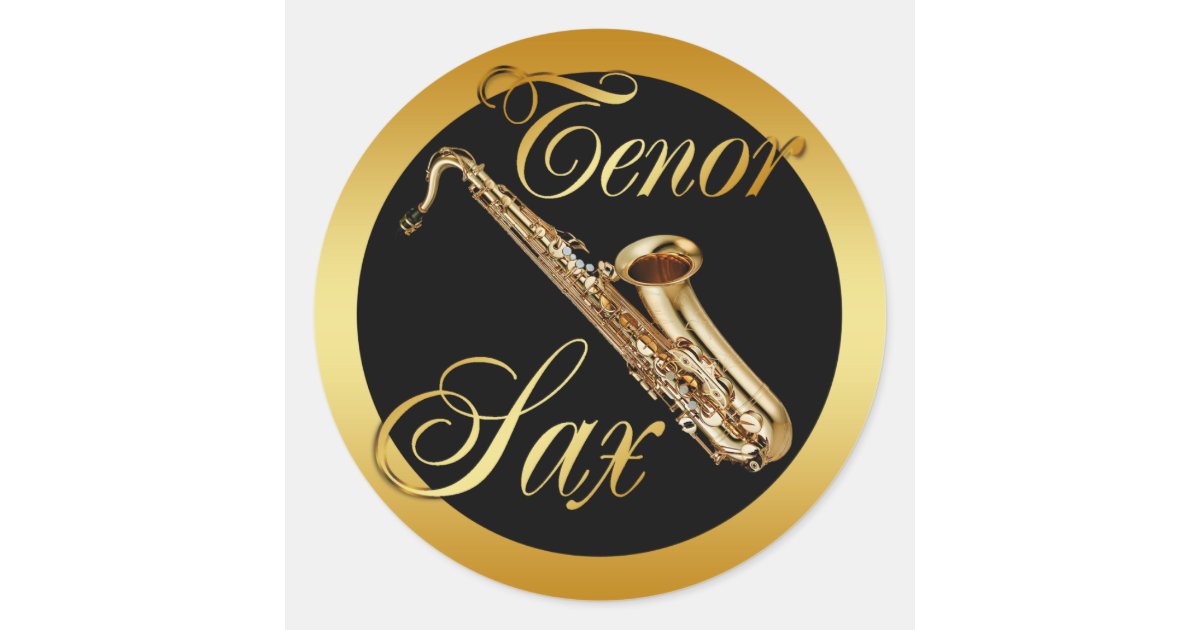TENOR SAX CLASSIC ROUND STICKER | Zazzle