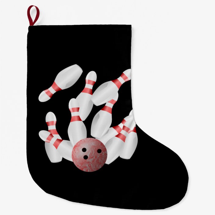 Tenpin bowling Strike Large Christmas Stocking | Zazzle.com