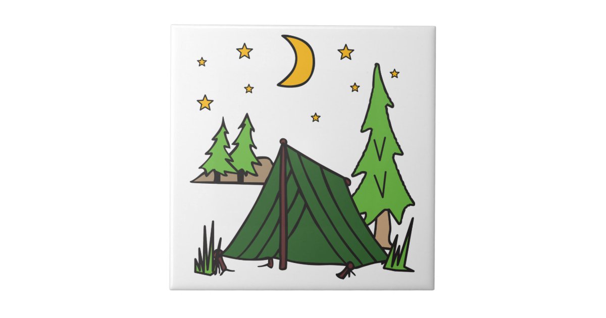 Tent Camping Ceramic Tile | Zazzle