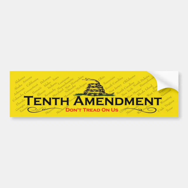 Tenth Amendment Bumper Sticker | Zazzle
