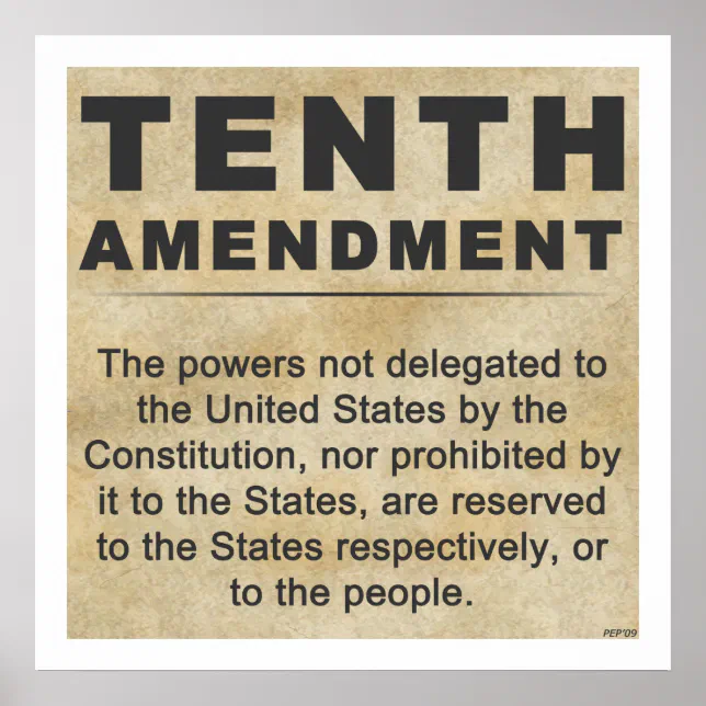 Tenth Amendment Poster | Zazzle