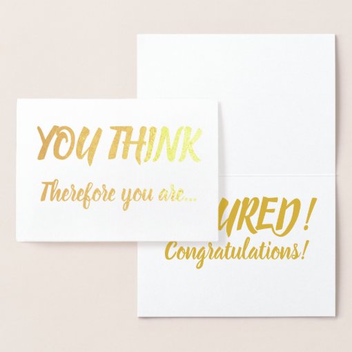 Tenure Congratulations Gold Foil Brush You Think Foil Card | Zazzle