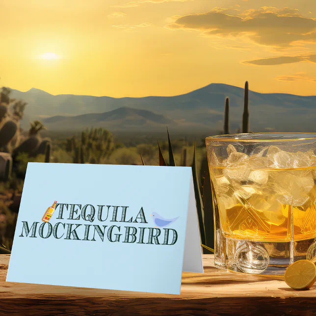 Tequila Mockingbird Funny Literary Pun Birthday Card | Zazzle