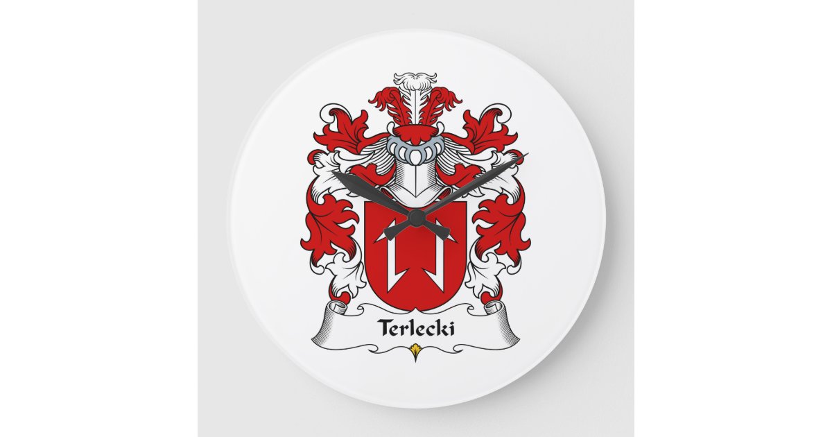 Terlecki Family Crest Large Clock | Zazzle