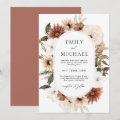 Terra Cotta Boho Floral Fall Wedding Invitation | Zazzle