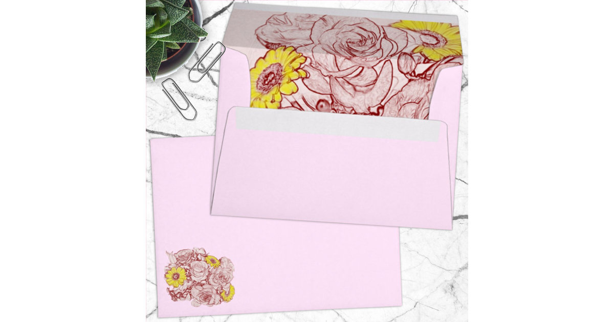 Terra Cotta Edged Bouquet Envelope | Zazzle