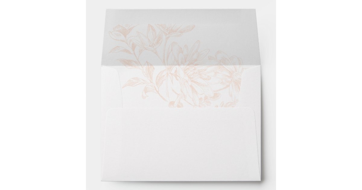 Terra Cotta Floral Wedding Return Address Envelope | Zazzle