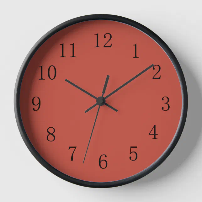 Terra Cotta Red Earth Tone Kitchen Wall Clock | Zazzle