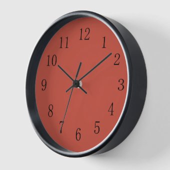 Terra Cotta Red Earth Tone Kitchen Wall Clock | Zazzle