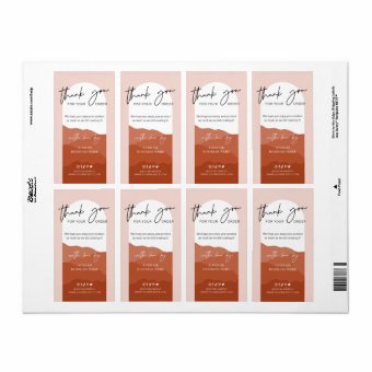 Terracotta Arch Minimal Logo Thank You Box Seal Label | Zazzle