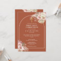 Terracotta Arch Pampas Grass First Holy Communion Invitation | Zazzle