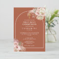 Terracotta Arch Pampas Grass First Holy Communion Invitation | Zazzle