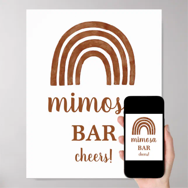 Terracotta Boho Rainbow Mimosa Bar sign | Zazzle