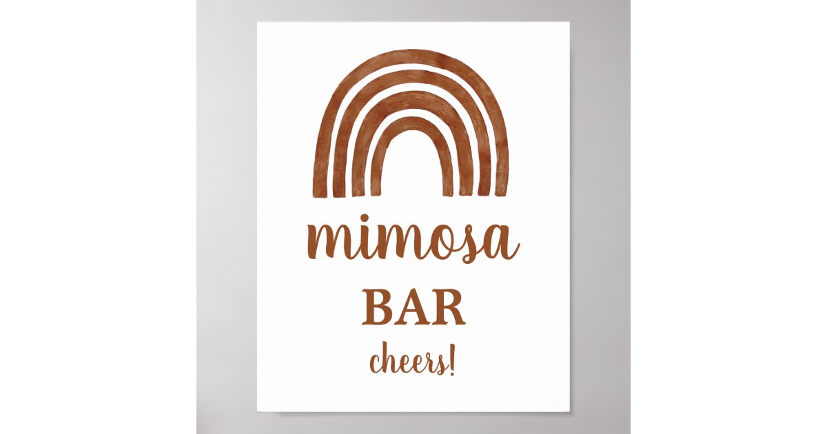 Terracotta Boho Rainbow Mimosa Bar sign | Zazzle