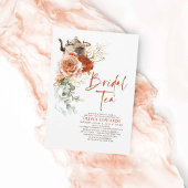 Terracotta Burnt Orange Bridal Shower Tea Party Invitation | Zazzle