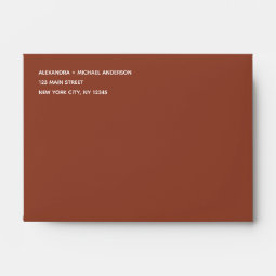 Terracotta Burnt Orange Simple Minimalist Envelope | Zazzle