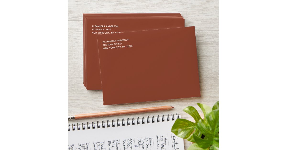 Terracotta Burnt Orange Simple Minimalist Envelope | Zazzle