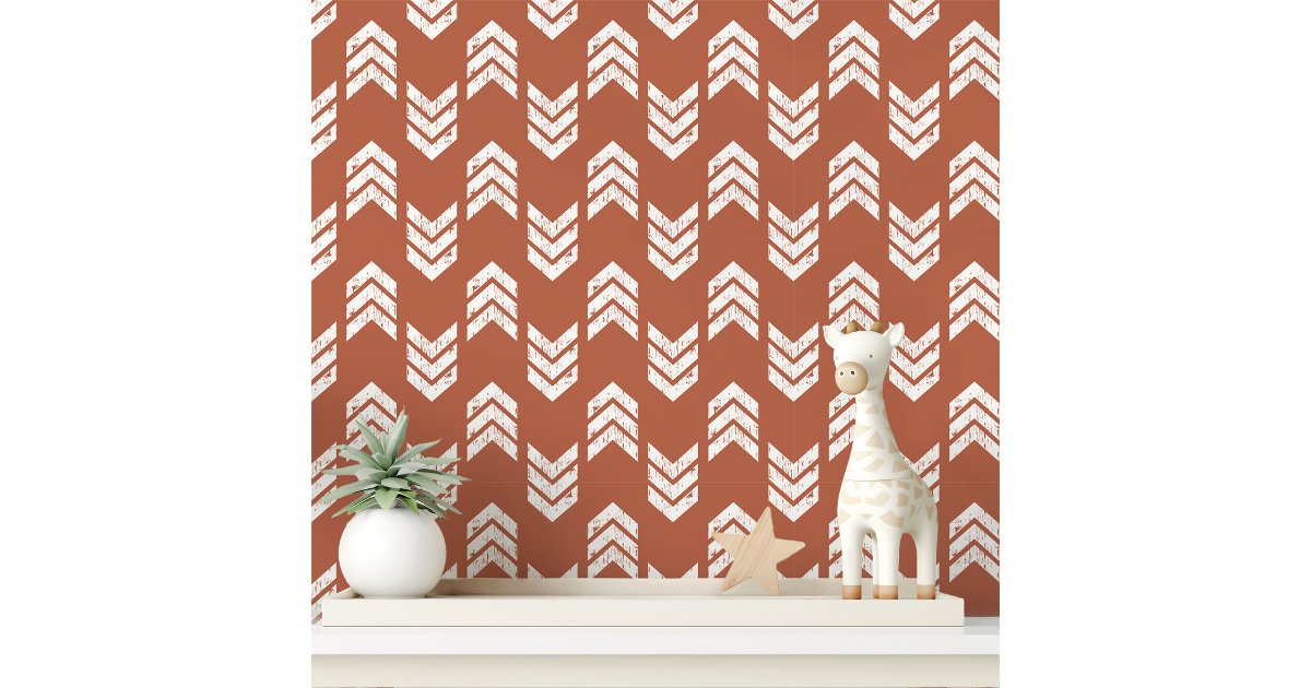 Terracotta Chevron Arrow Wallpaper | Zazzle