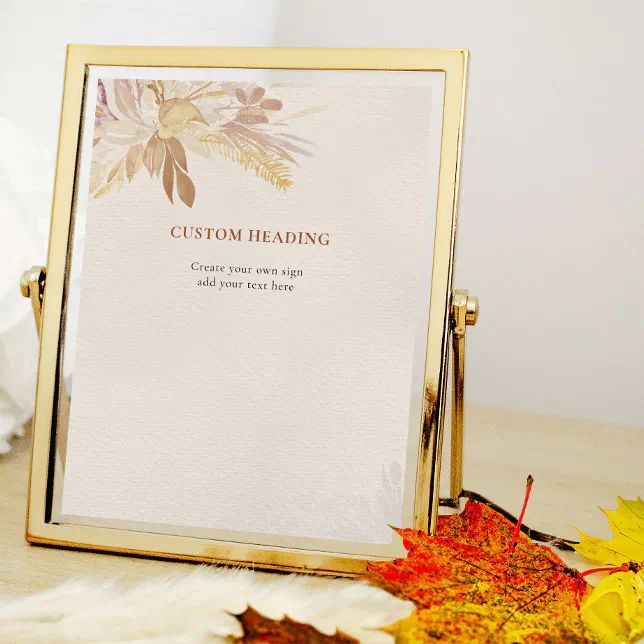 Terracotta Cream Botanical Foliage Create Your Own Poster | Zazzle