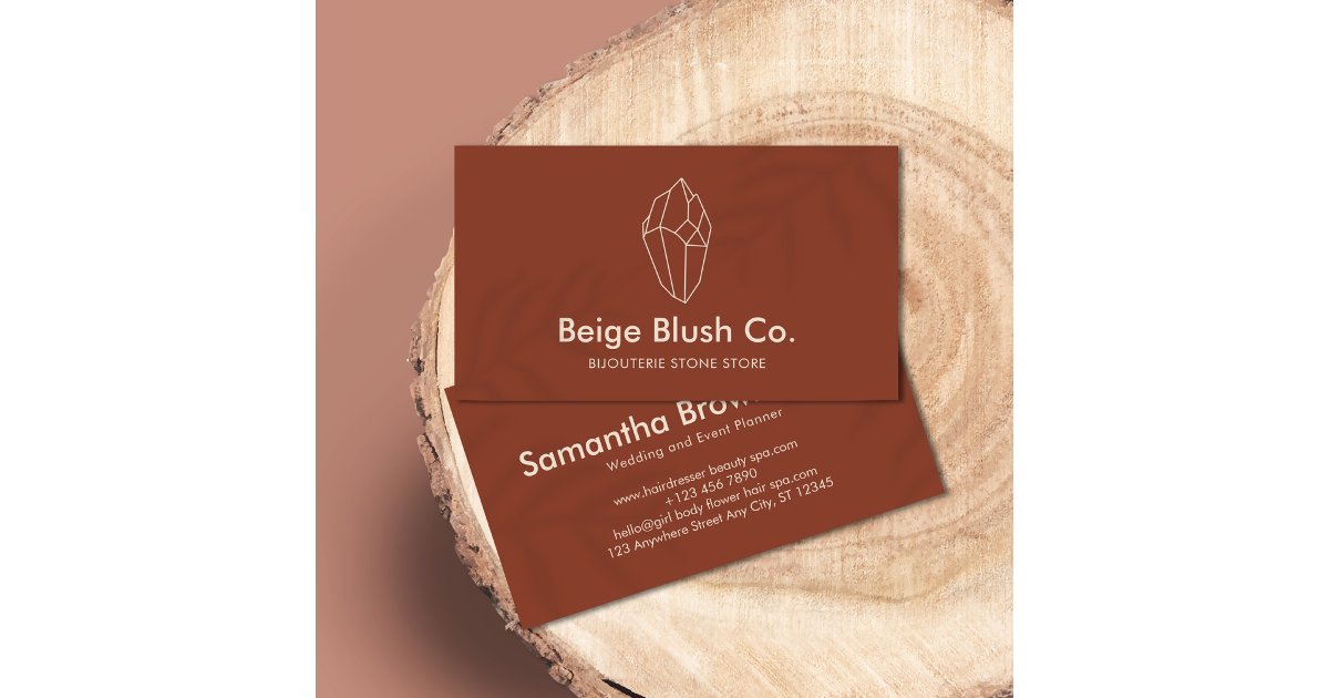 Terracotta Crystal Gem Business Card | Zazzle