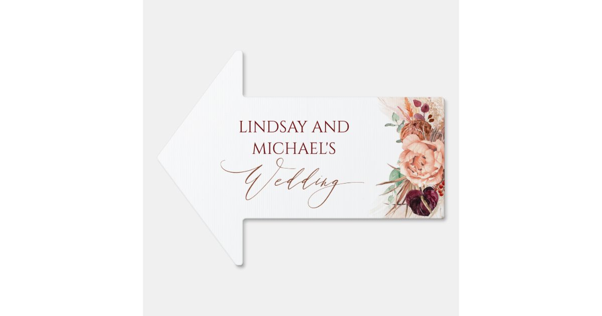 Terracotta Exotic Tropical Wedding Sign | Zazzle
