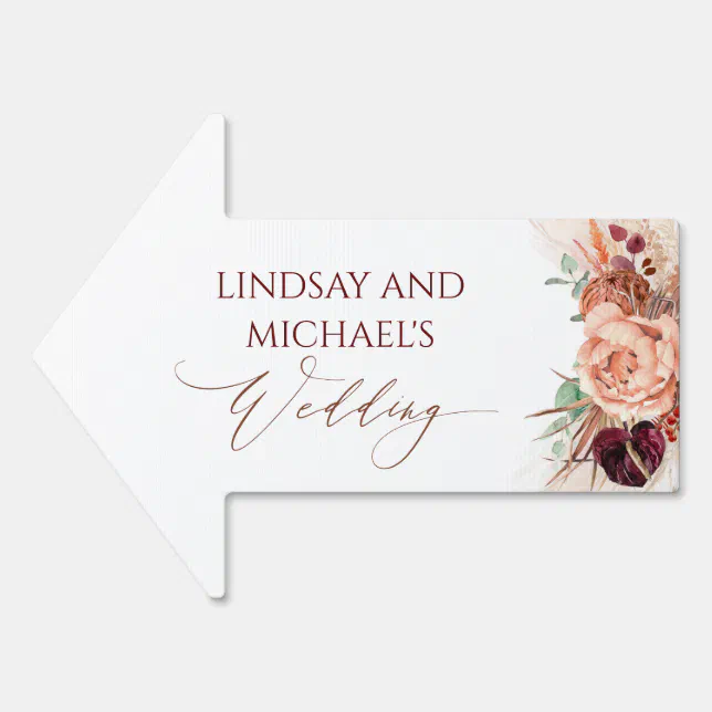 Terracotta Exotic Tropical Wedding Sign | Zazzle
